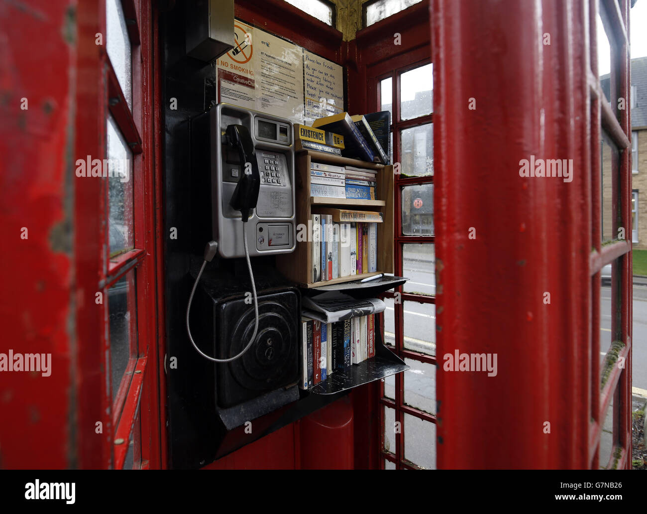 A general view of the interior of the red phone box which has been ...