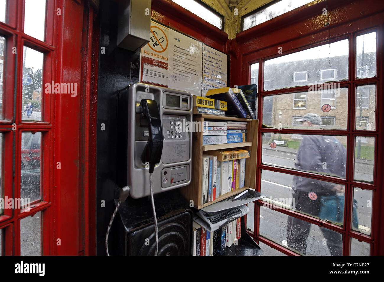 A general view of the interior of the red phone box which has been ...