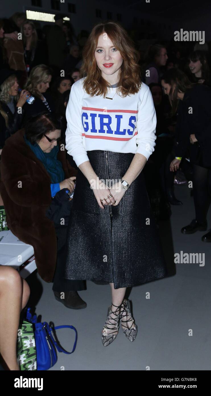 Angela Scanlon at the Holly Fulton Autumn/Winter 2015 during London ...