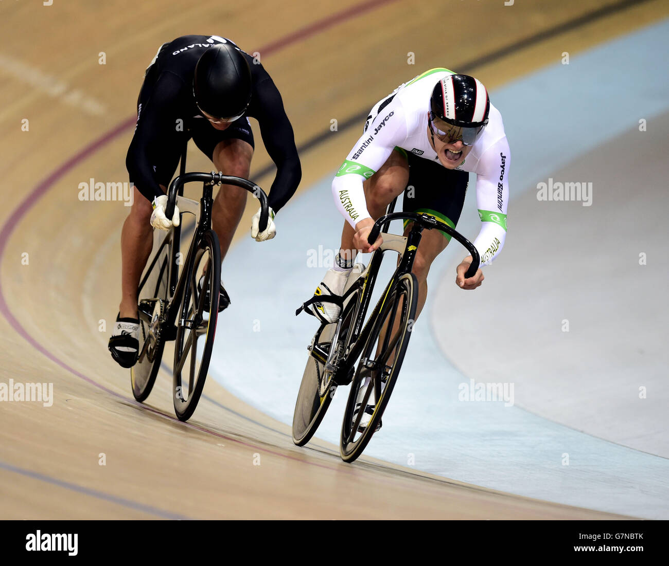 Australia's Matthew Glaetzer out sprints New Zealand's Sam Webster ...