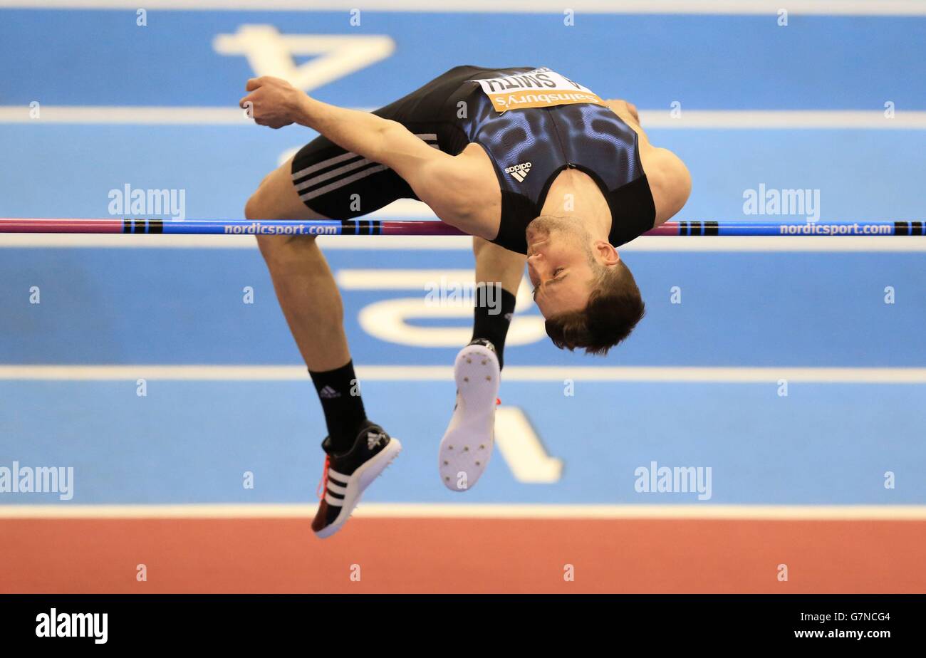Alan Smith in the men's high jump during the Sainsbury's Indoor Grand ...