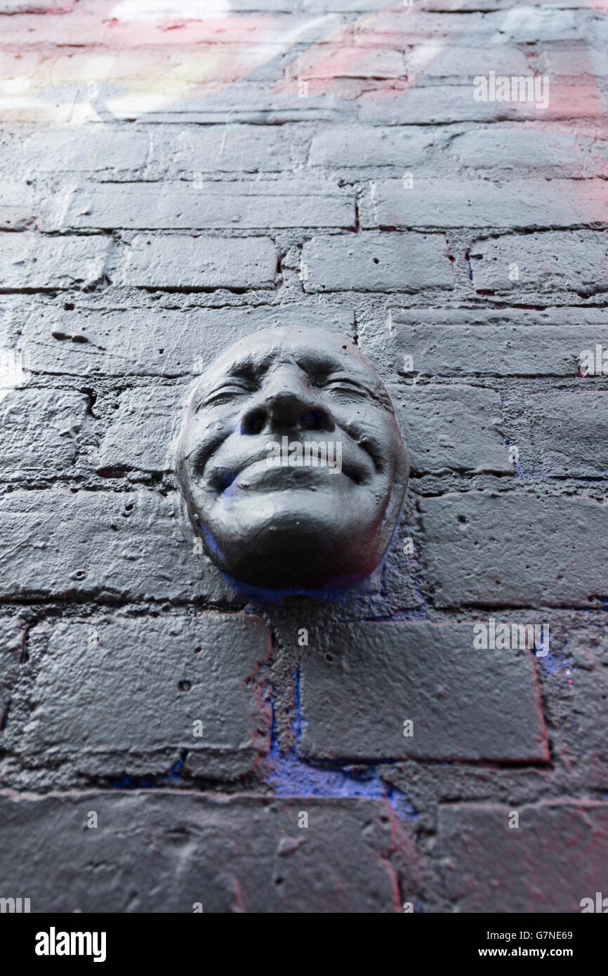 Face sculpture by French street artist Gregos, part of his 'My Face on ...