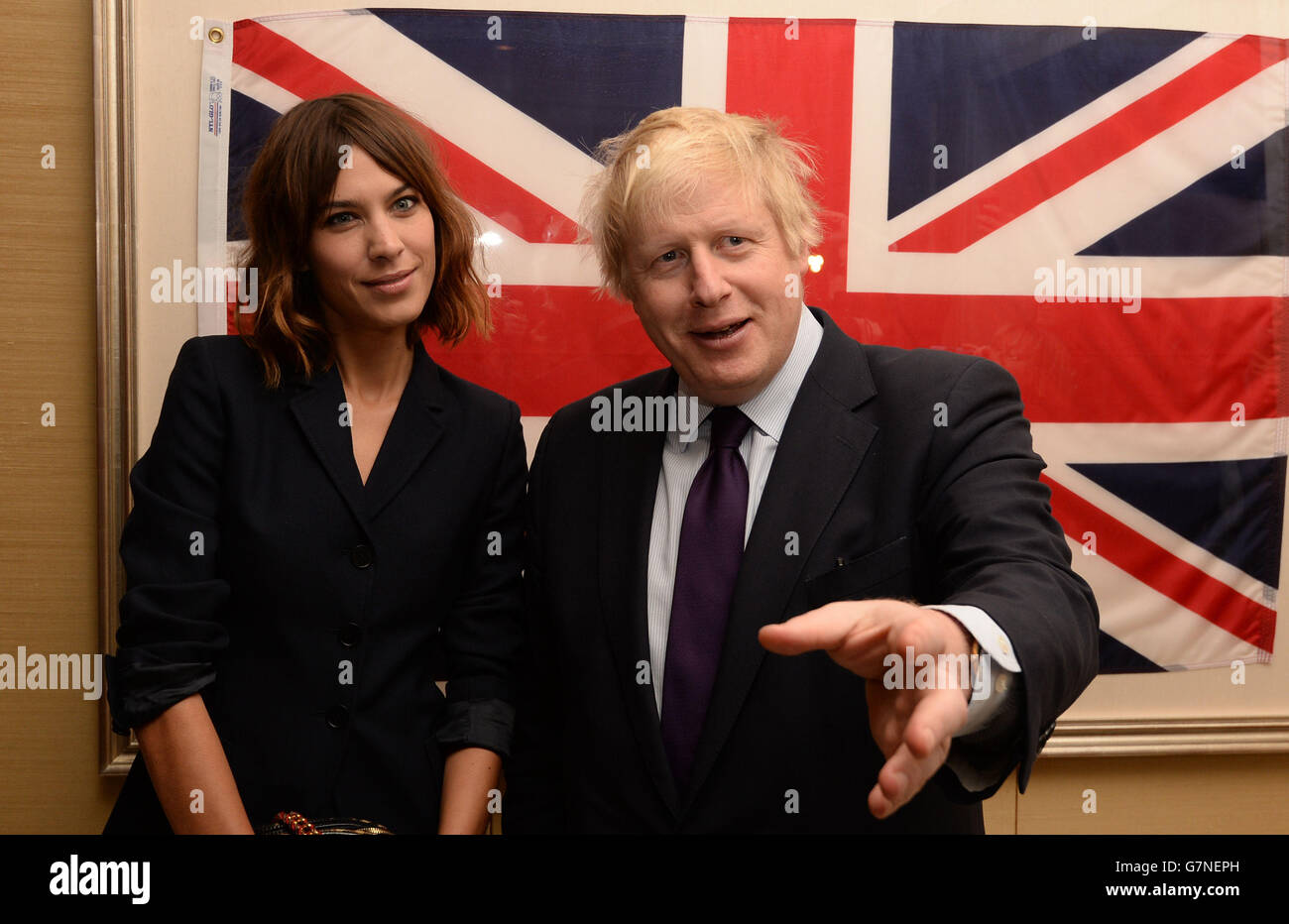Mayor of London Boris Johnson meets Alexa Chung at a reception and ...