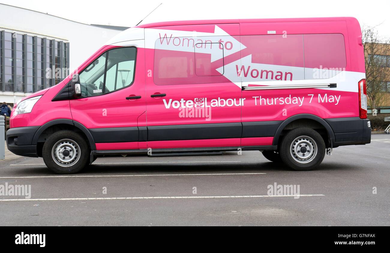 The launch of Labour's Woman to Woman election campaign bus at ASDA ...