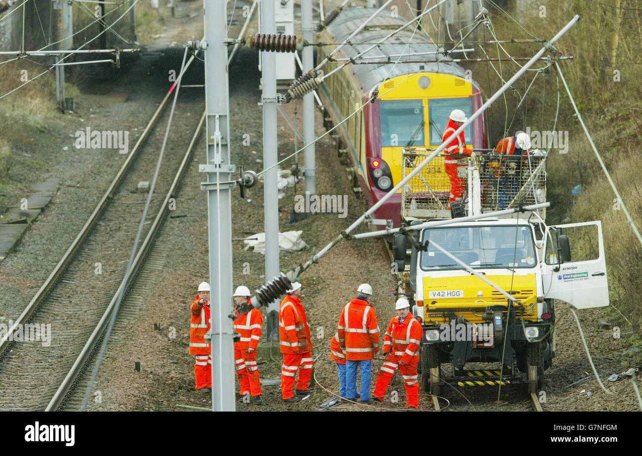 Severe weather affects railway lines hi-res stock photography and ...
