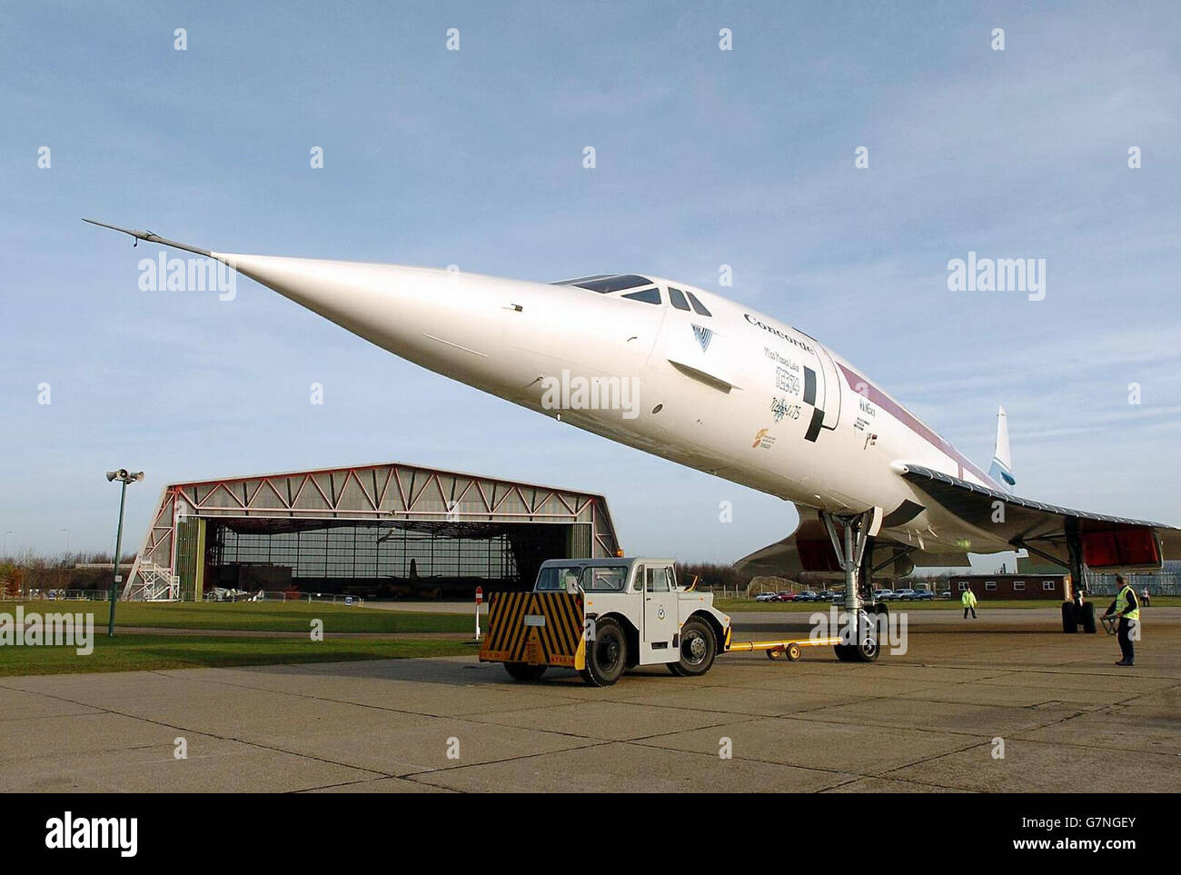 The first pre-production Concorde is moved from its hangar for the last ...