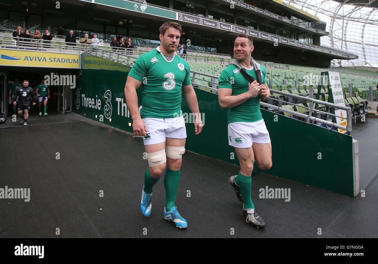 Irelands sean obrien isaac boss captains run aviva stadium hi-res stock ...