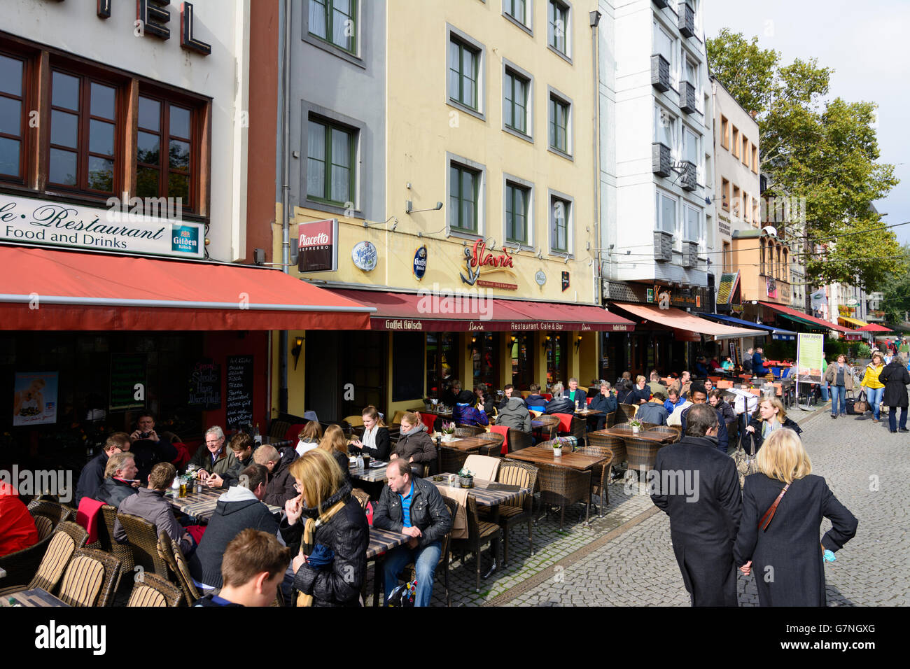 Restaurants near the river Rhine ( street Am Bollwerk ), Köln, Cologne ...