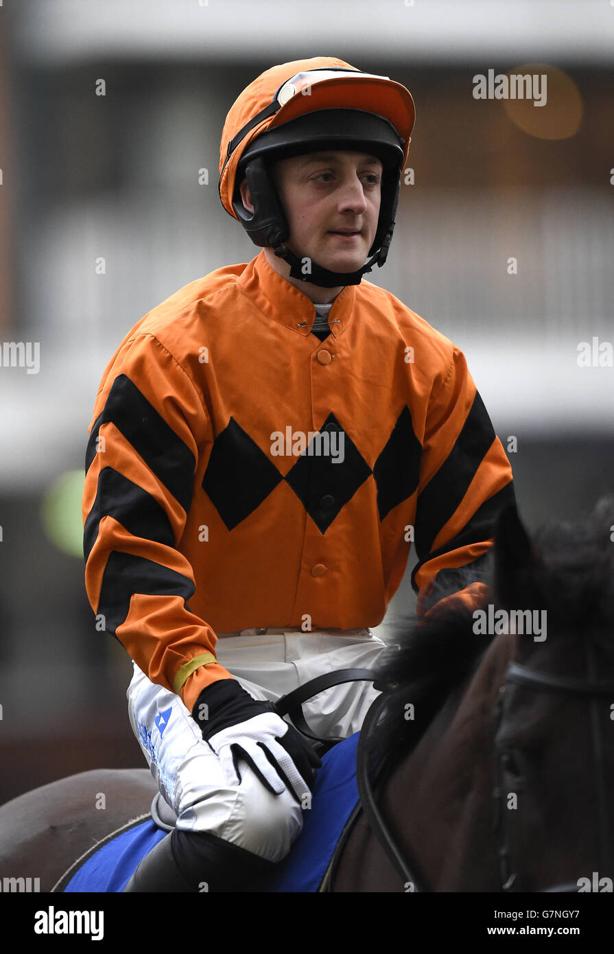 Jockey Michael Legg during the Ascot Chase Raceday at Ascot Racecourse ...