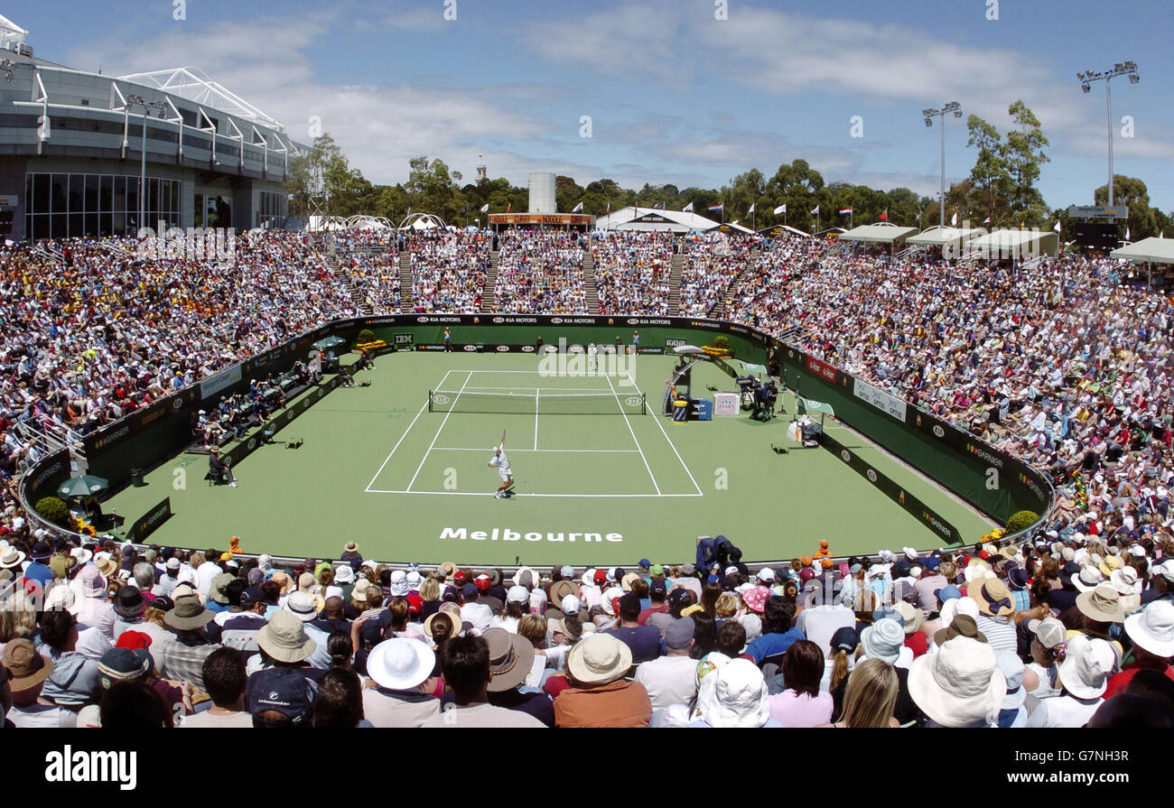 General view margaret court arena johansson challenges peter luczak ...