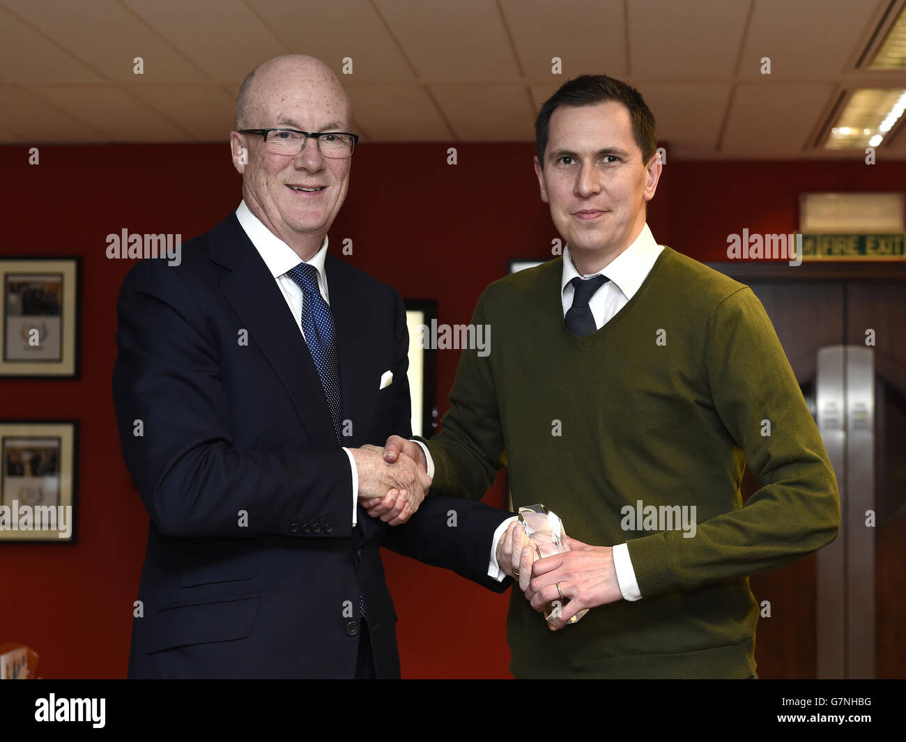 Tom Pugh receives his award from PA Chief Executive Clive Marshall at ...