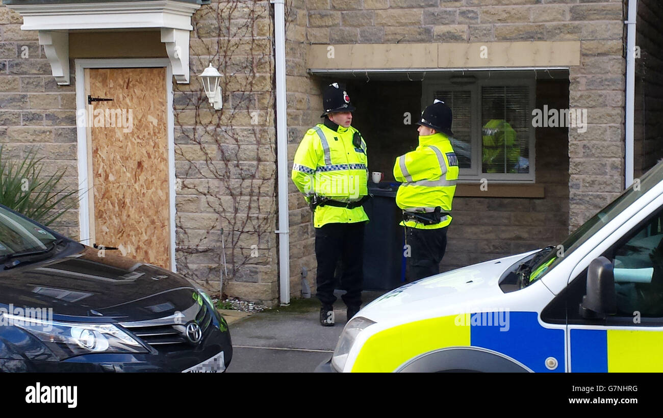 EDITORS NOTE NUMBER PLATE PIXELATED BY PA PICTURE DESK Police outside a ...