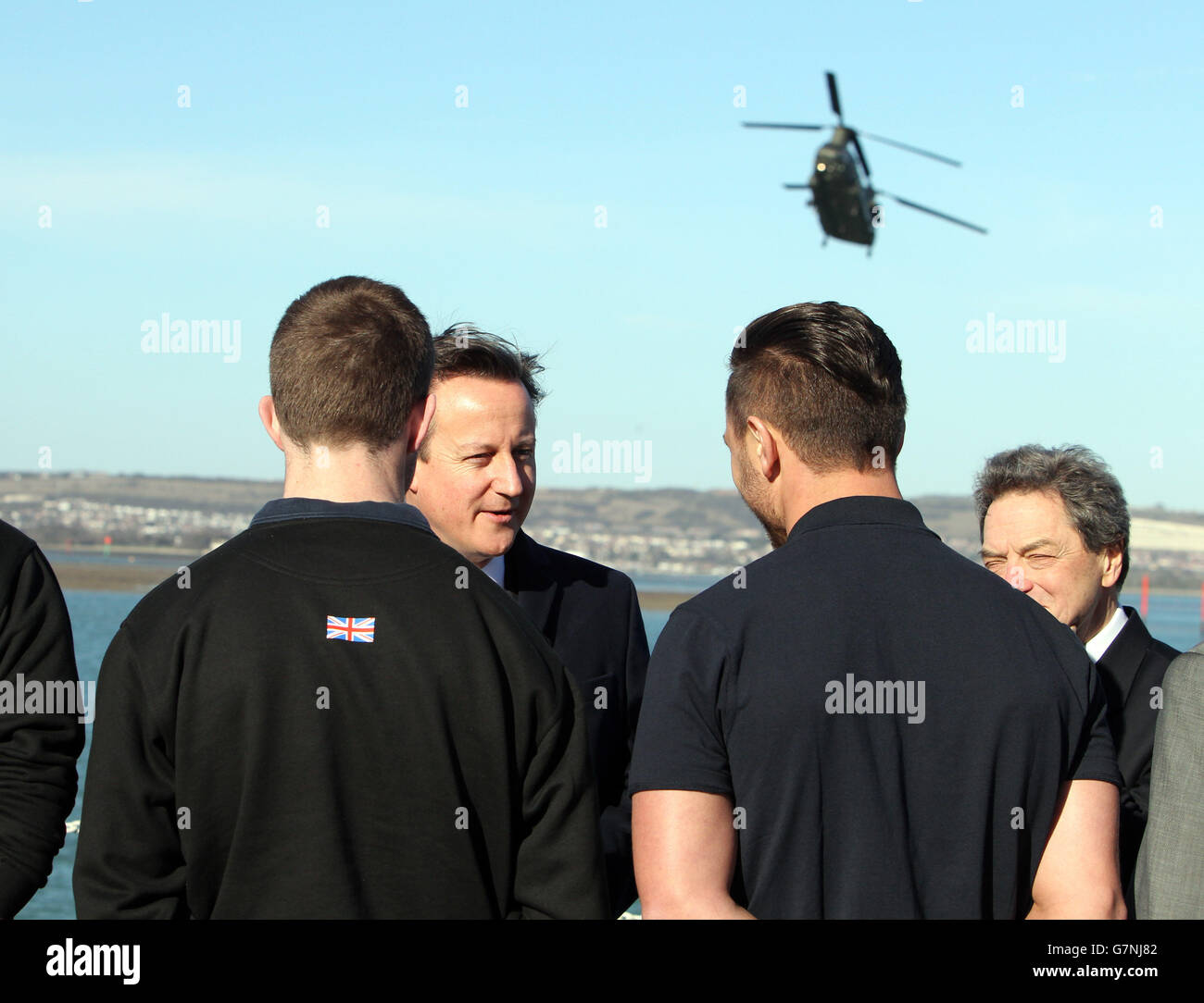 Prime Minister David Cameron talks with apprentices from Vector and ...