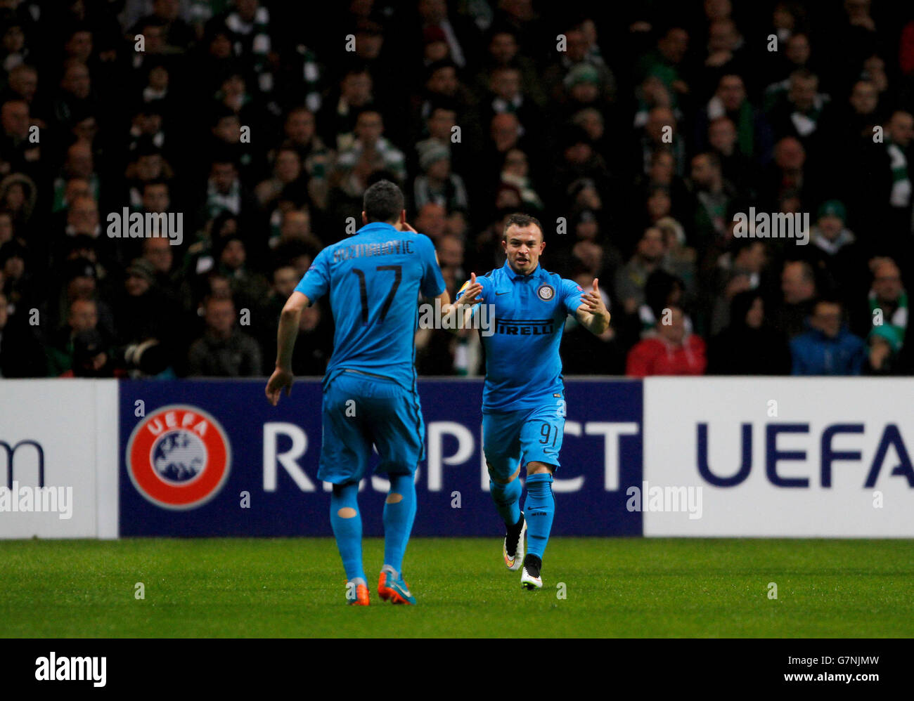 Inter Milan's Xherdan Shaqiri celebrates his opening goal with Inter ...