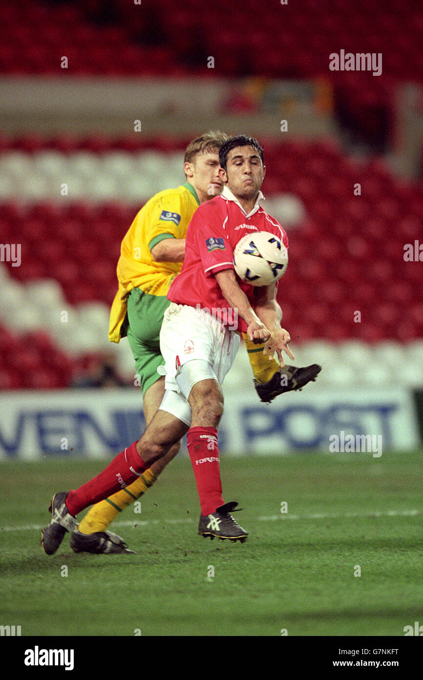 Nottingham Forest's Jack Lester (r) and Norwich City's Matt Jackson (l ...