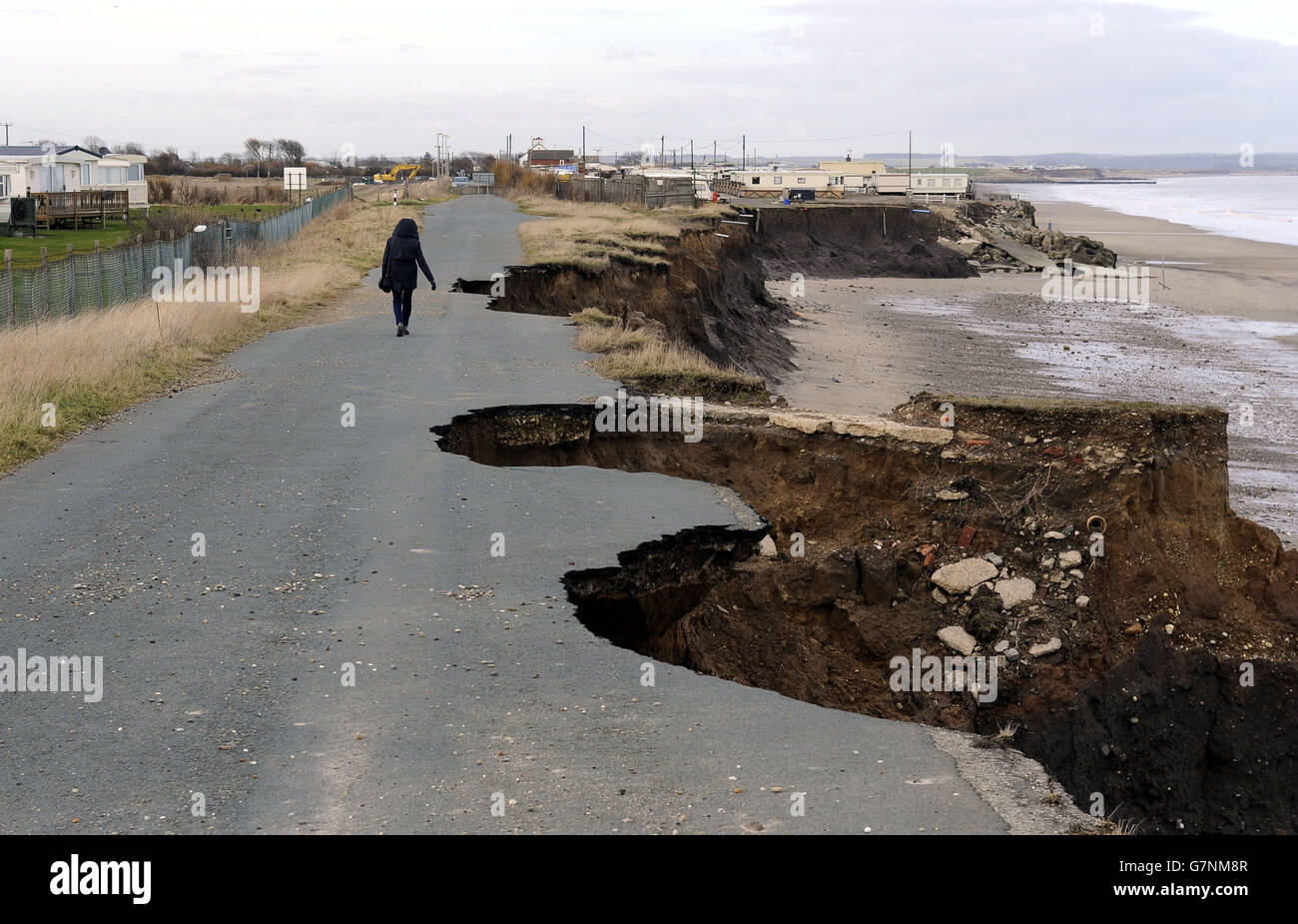The coastal road south of Bridlington, between Ulrome and Skipsea ...