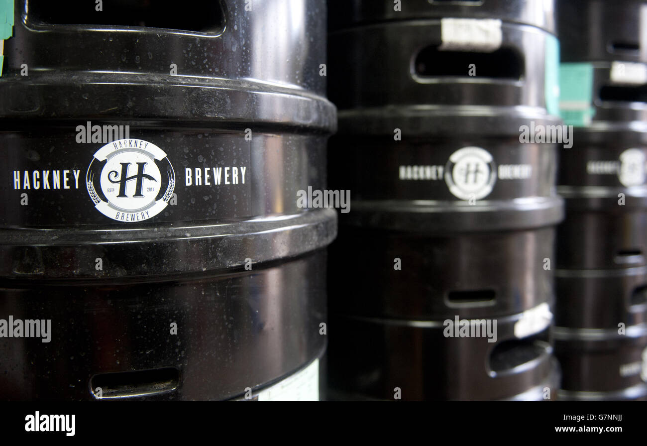 Beer barrels inside the Hackney Brewery in east London, as new figures ...