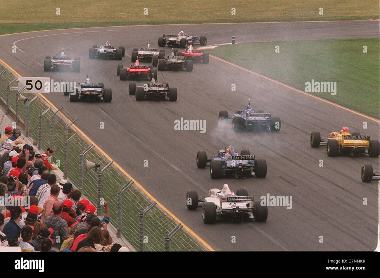 Motor Racing ... Australian Grand Prix. The first corner of the ...