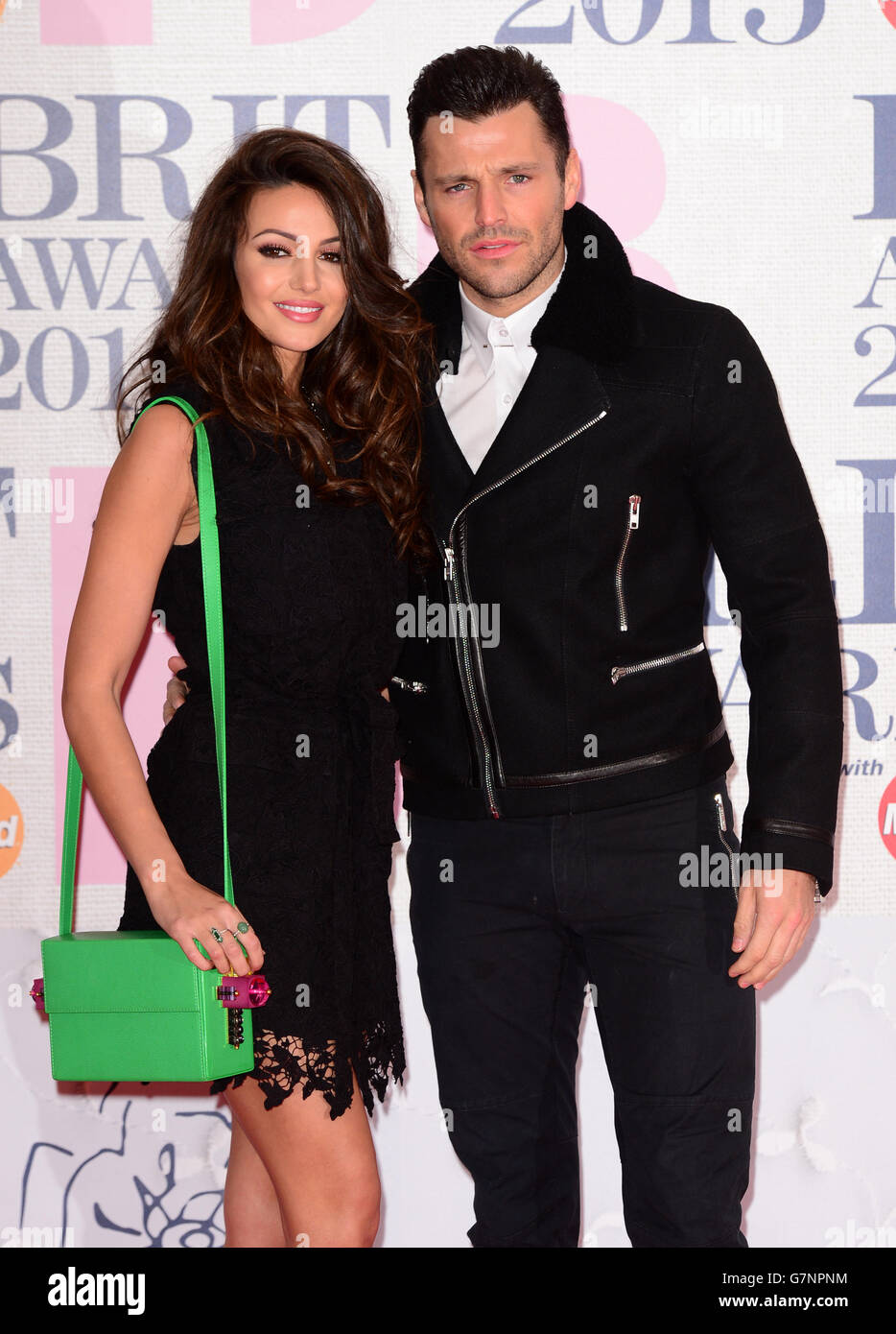 Michelle arriving for the 2015 brit at the o2 arena hi-res stock ...