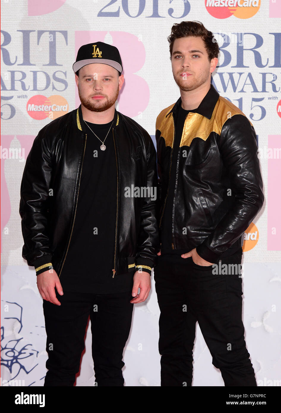 Mike Kerr and Ben Thatcher of Royal Blood arriving for the 2015 Brit ...