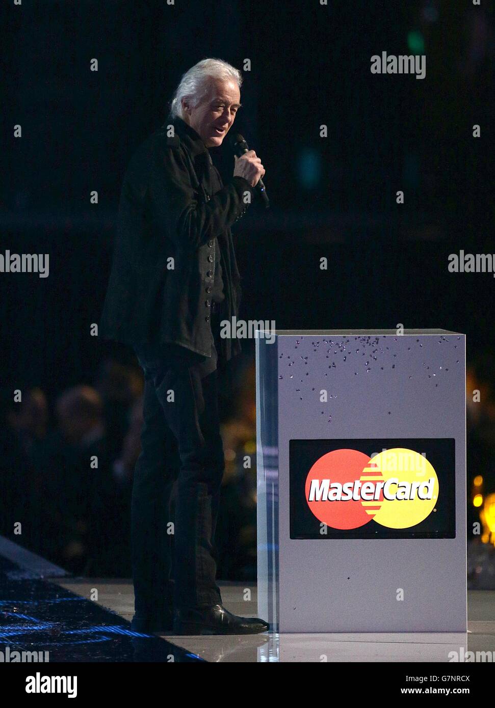 Jimmy Page on stage ready to present Royal Blood with their Best ...