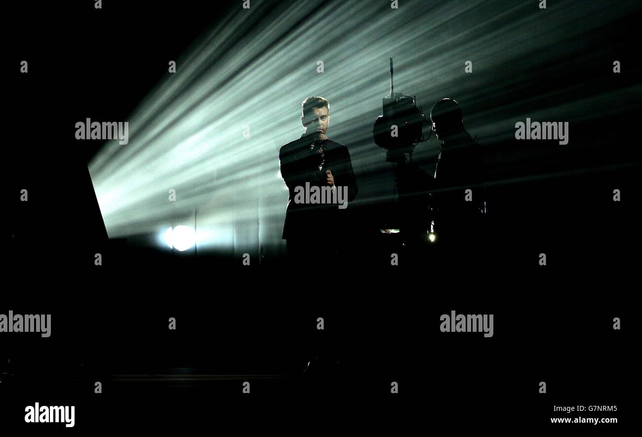 Sam Smith performs on stage during the 2015 Brit Awards at the O2 Arena ...