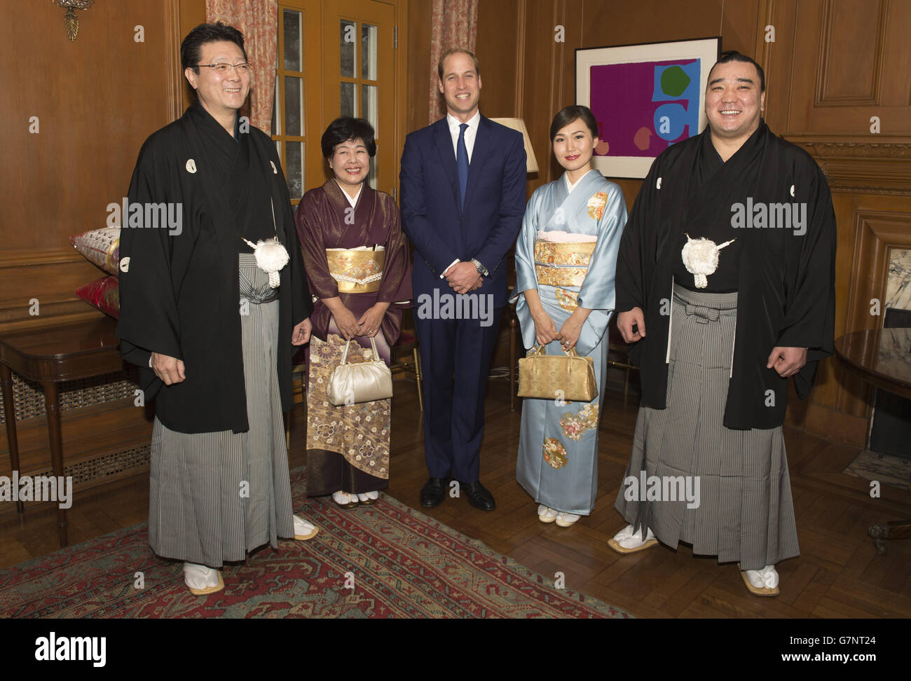 The Duke of Cambridge with Sumo champions master Isegehama Junko (left ...