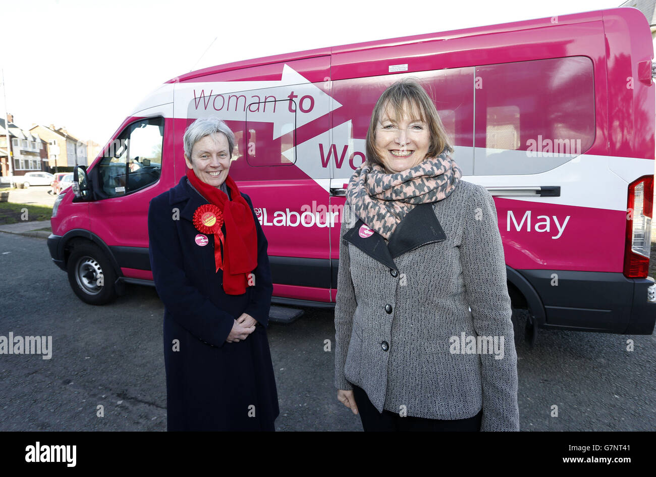 Labour's Woman to Woman election campaign bus Stock Photo - Alamy