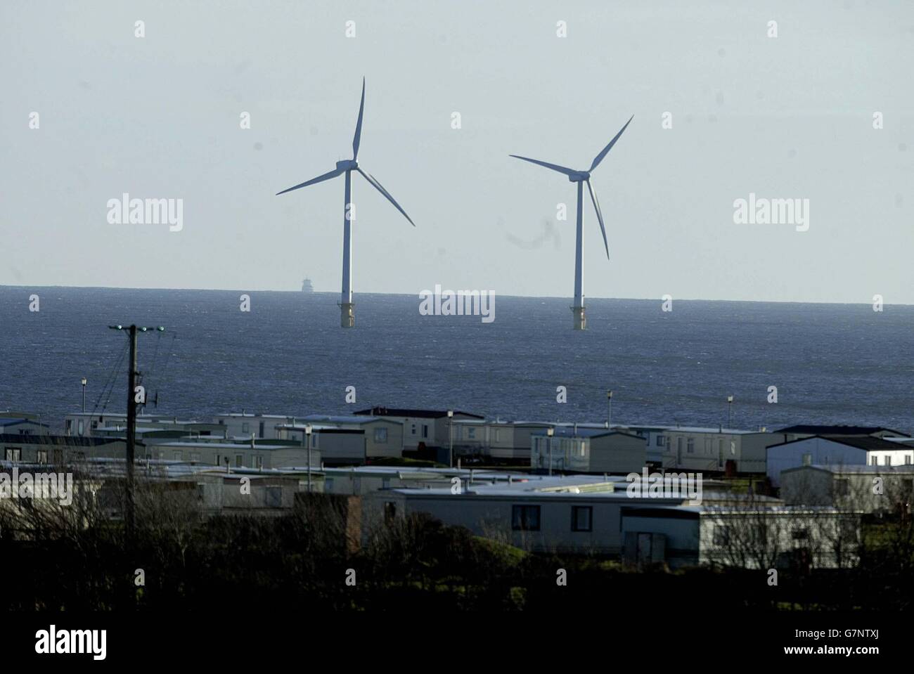 Renewable Energy - Wind farms - Blyth. Picture of wind farm out at sea ...