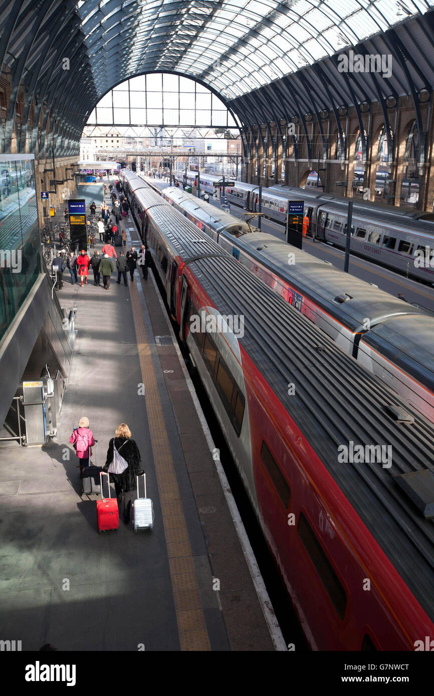 Virgin Trains launch East Coast service. s Cross station Stock Photo ...