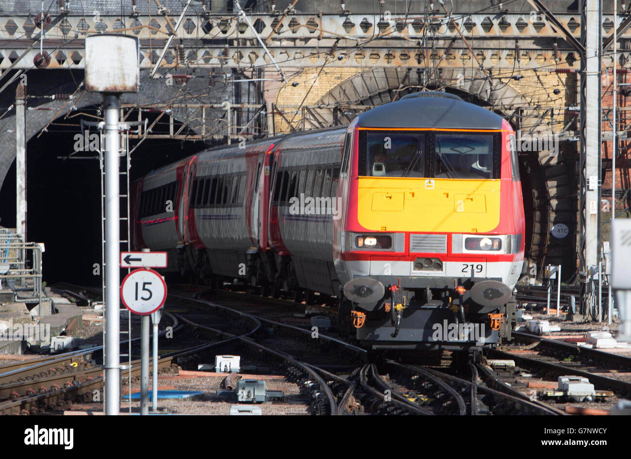 Virgin Trains launch East Coast service. s Cross station Stock Photo ...