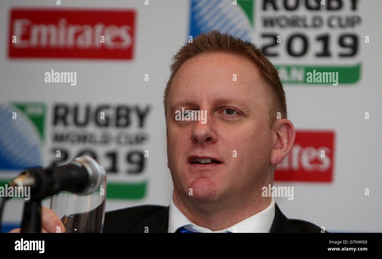 Alan Gilpin, Head of Rugby World Cup at the announcement Of venues For ...