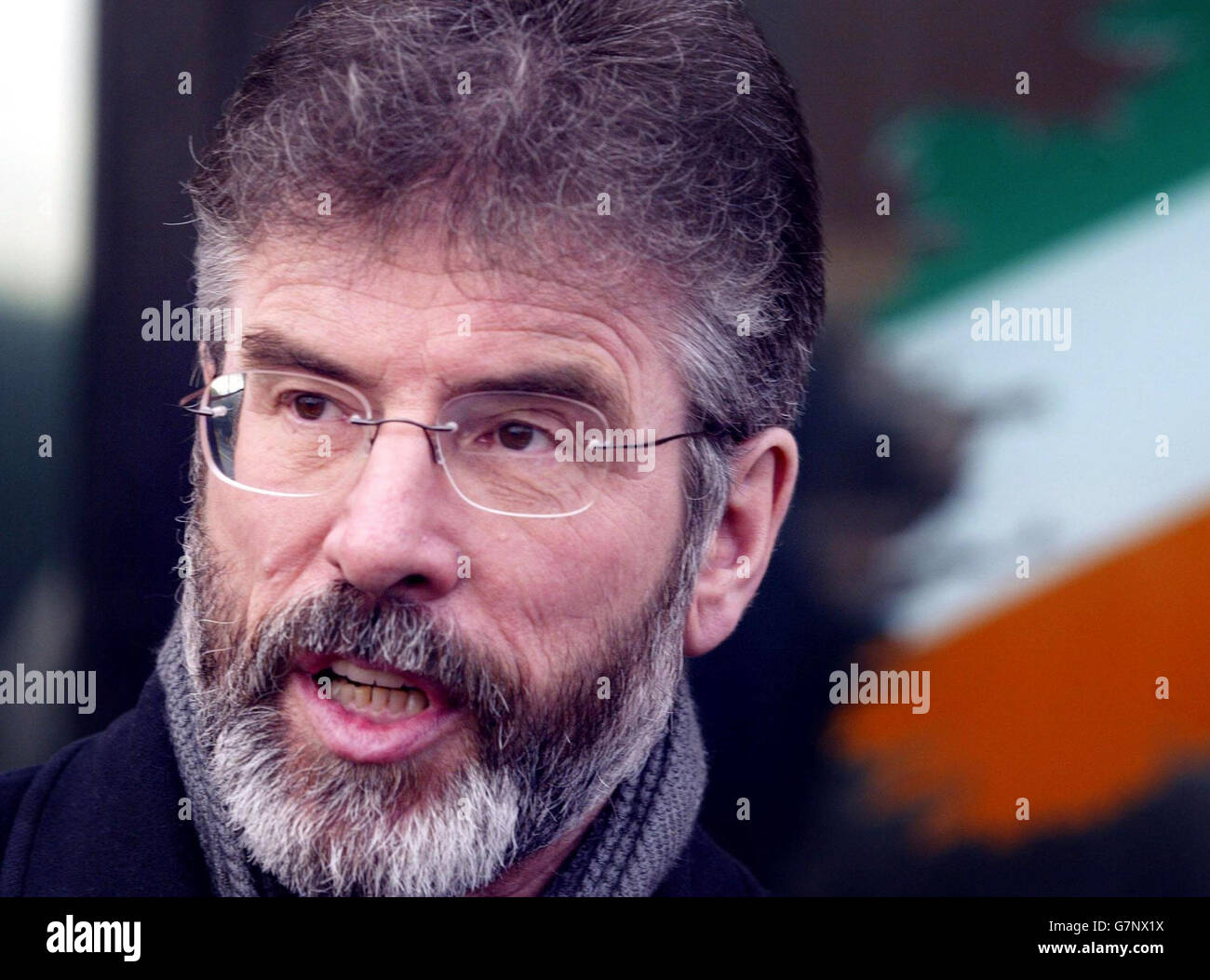 Gerry Adams Press Conference Stock Photo - Alamy