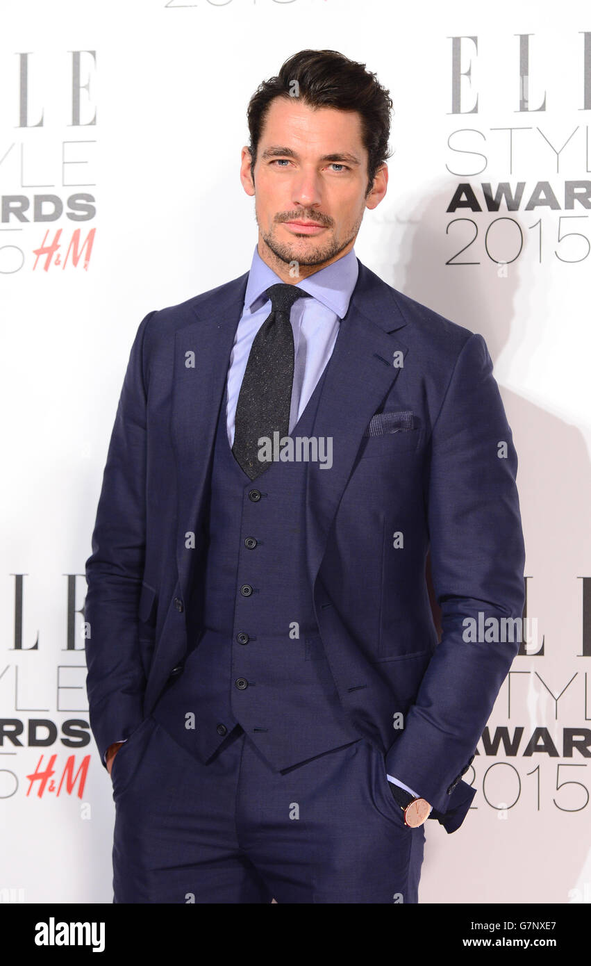 David Gandy arriving at the Elle Style Awards 2015 at the Sky Garden ...