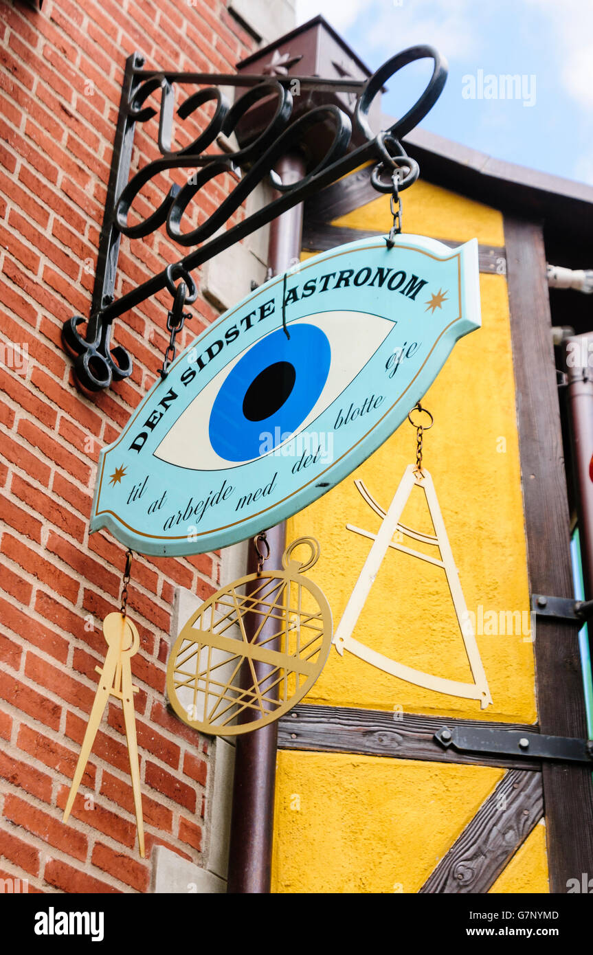 Sign for an astrology shop in Tivoli Garden amusement park and pleasure ...