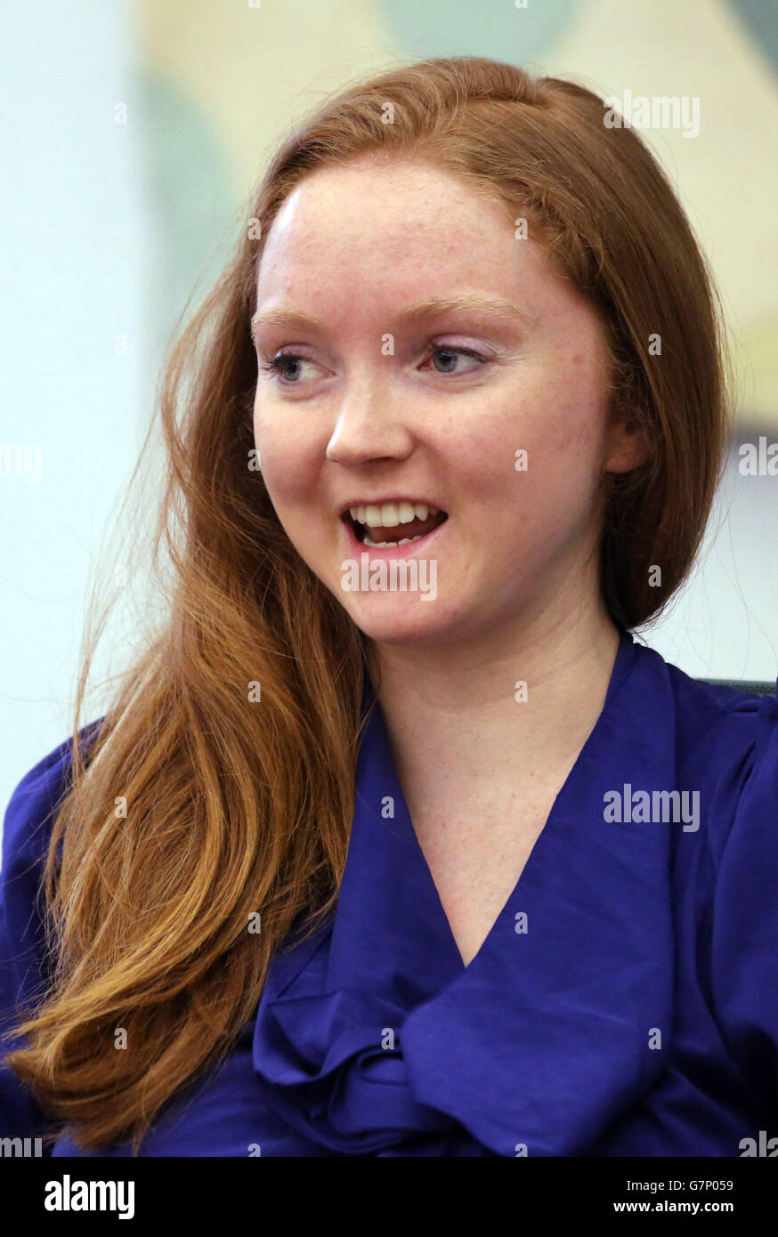 Lily Cole speaks during a fashion question and answer session during ...