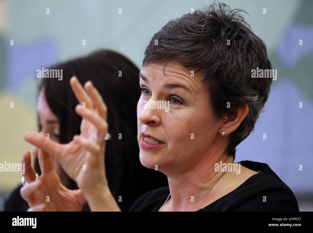 Mary Creagh MP speaks during a fashion question and answer session ...
