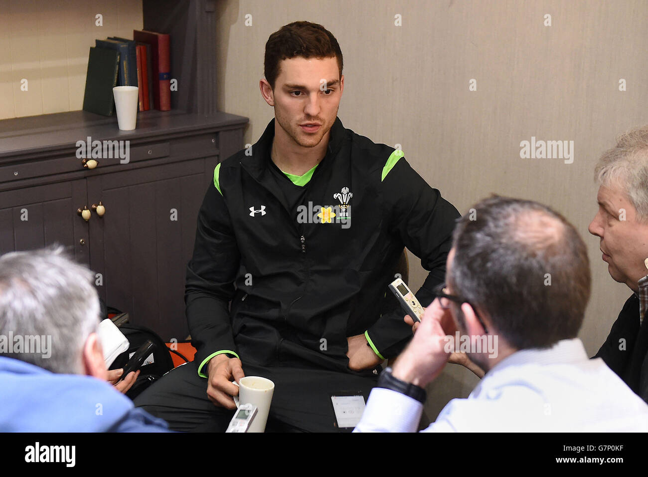 Wales' George North talks to the written press at the Vale Hotel ...
