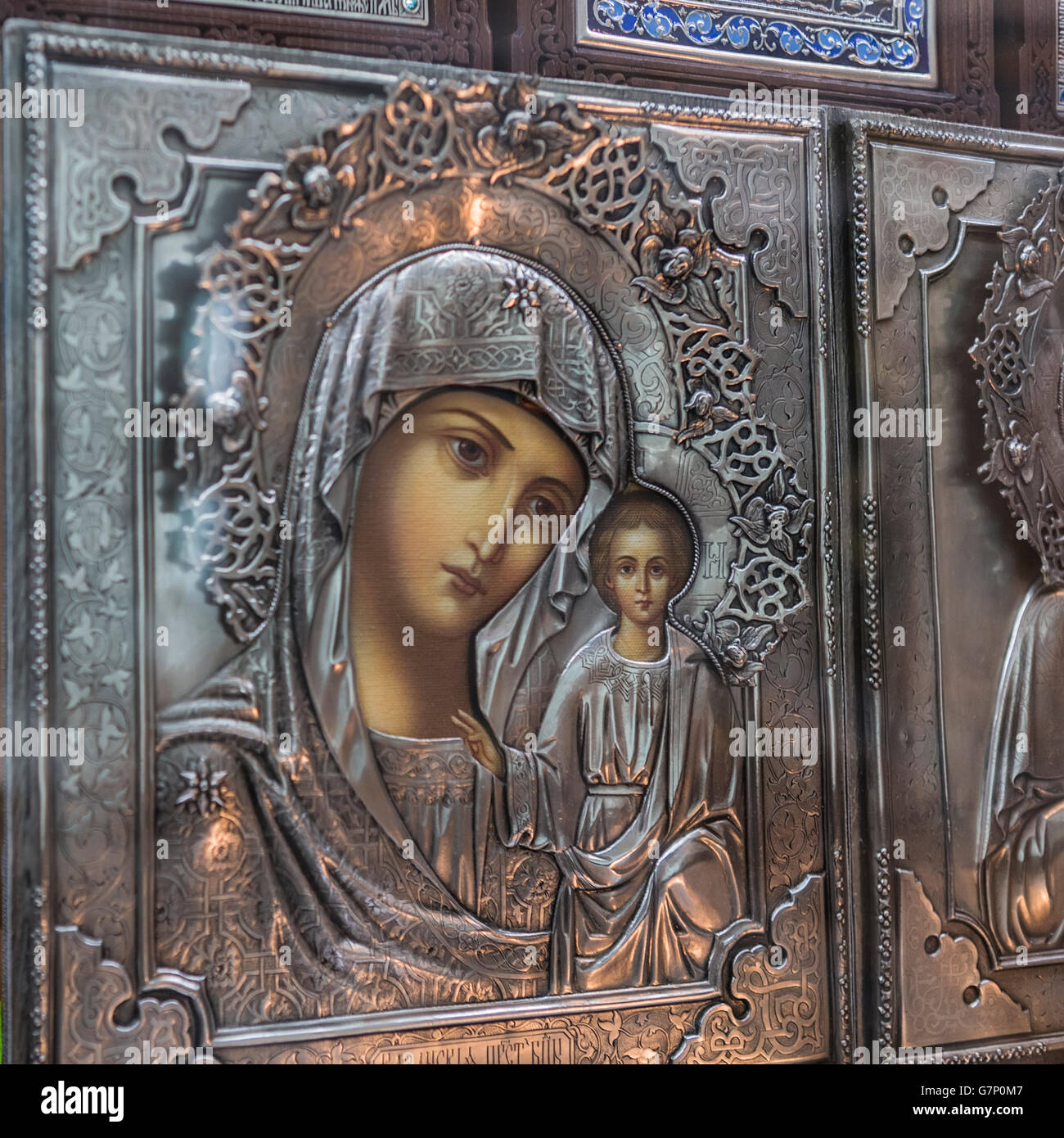 Icons inside Cathedral of the Resurrection, Russia Stock Photo - Alamy