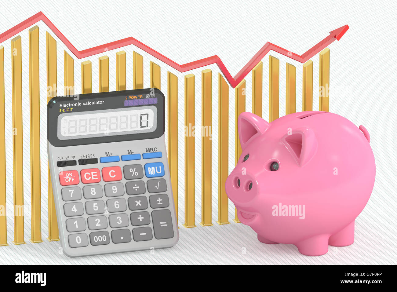 Calculating Savings concept, 3D rendering Stock Photo - Alamy