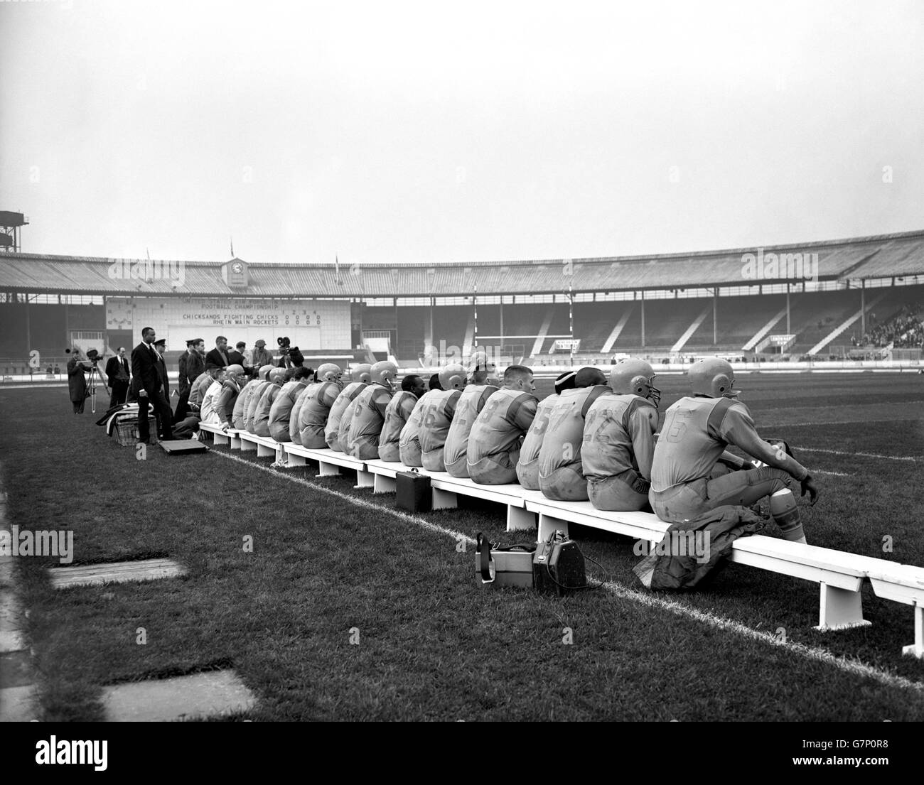 American football stadium on white Black and White Stock Photos ...