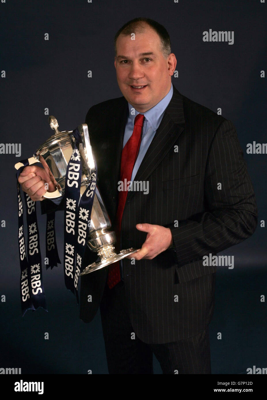 Wales coach Mike Ruddock with the RBS 6 Nations Trophy during the ...