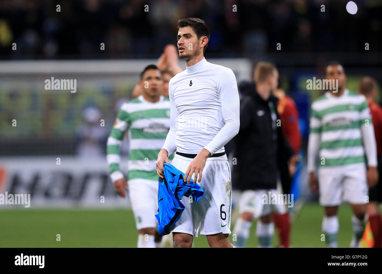 Celtic's Nir Biton walks off the pitch dejected after the match Stock ...