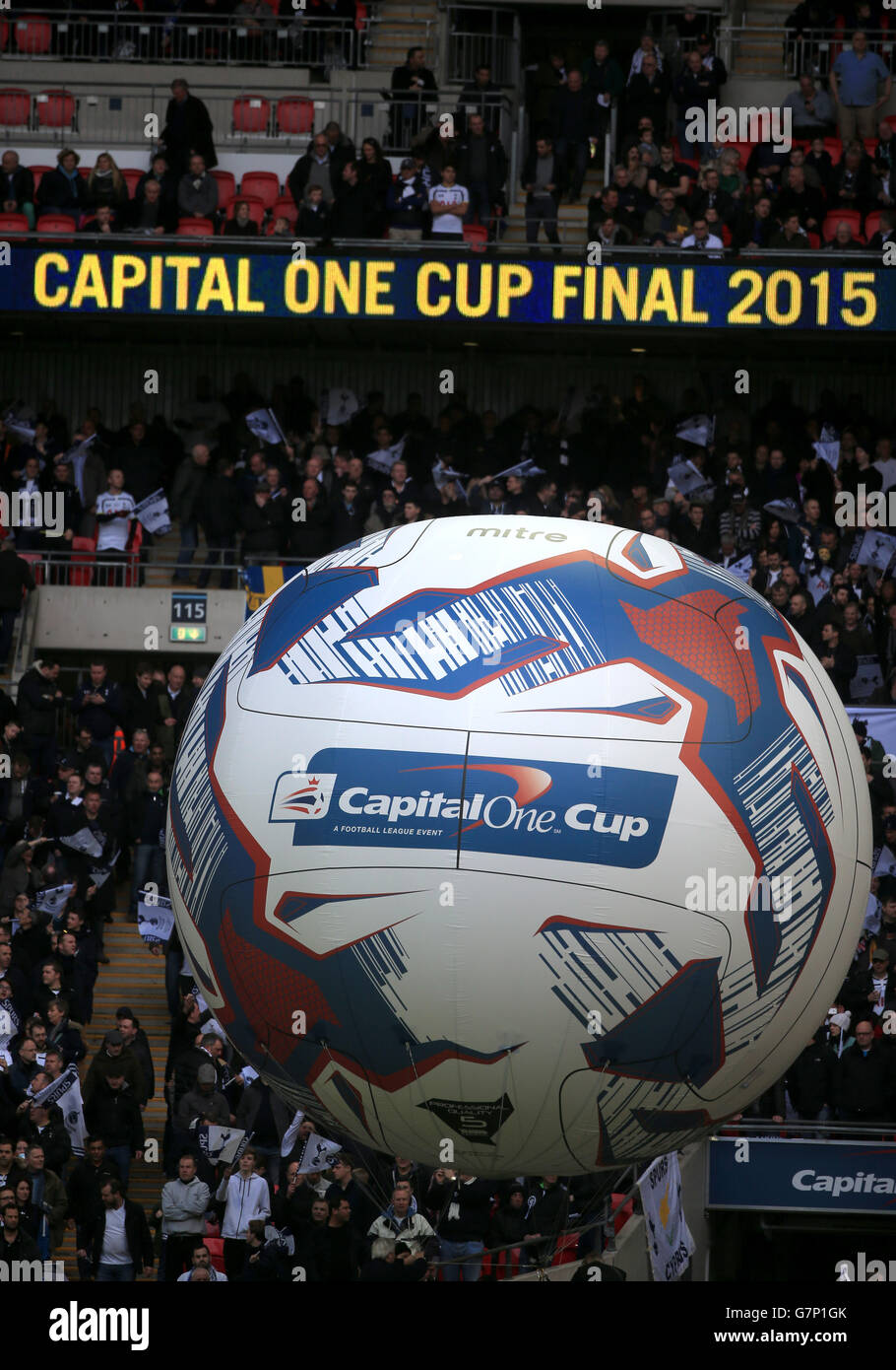 A giant Capital One Cup final ball seen before the Capital One Cup ...