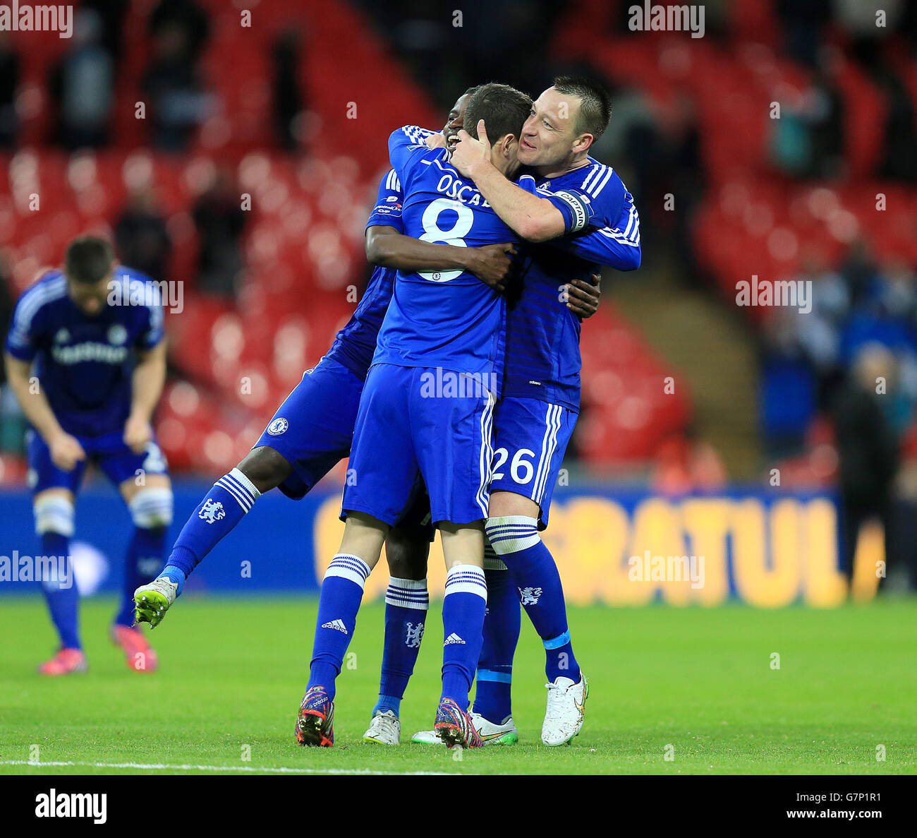 Chelsea's John Terry, Oscar and Ramires (right to left) celebrate ...