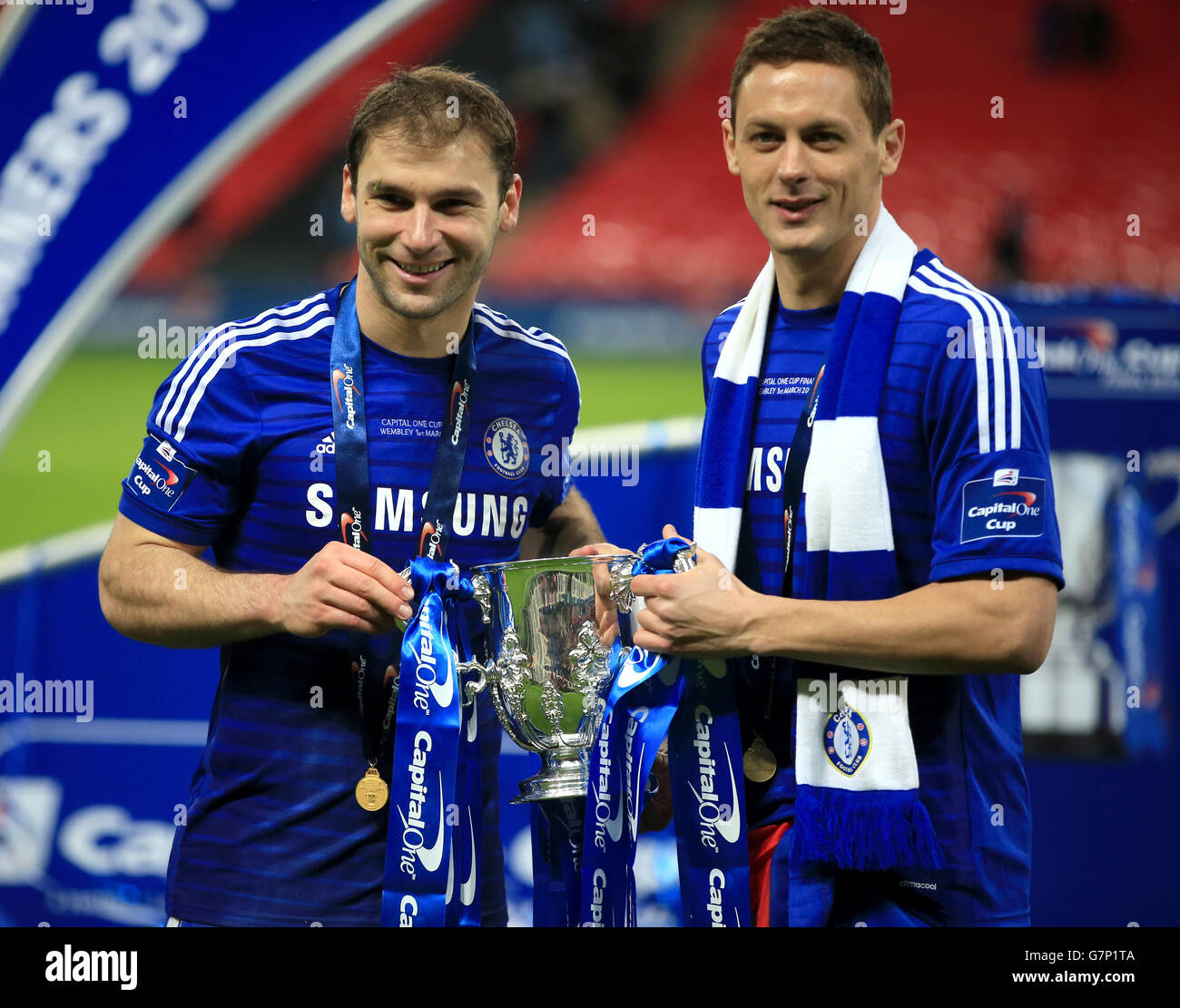 Chelsea's Branislav Ivanovic (left) and Nemanja Matic celebrate winning ...