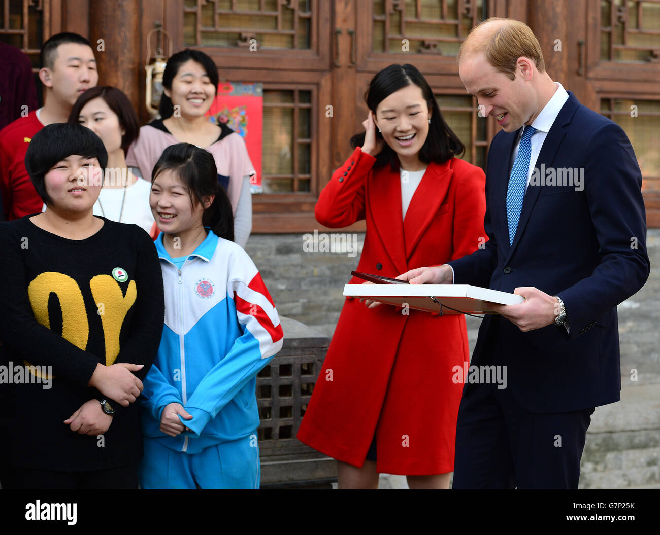The Duke of Cambridge during a visit to the Shijia Hutong Museum in ...