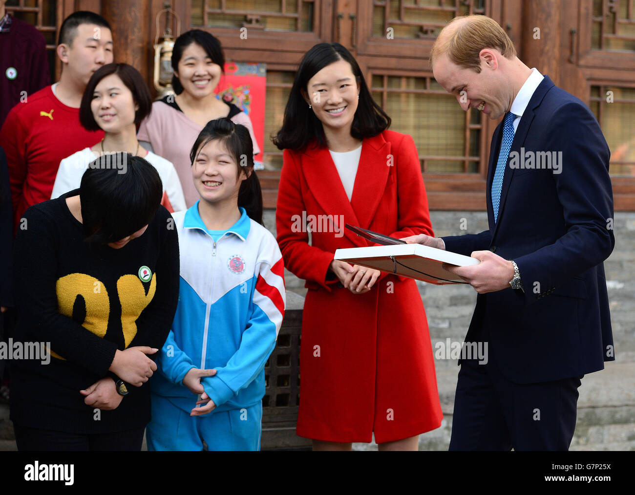 The Duke of Cambridge during a visit to the Shijia Hutong Museum in ...