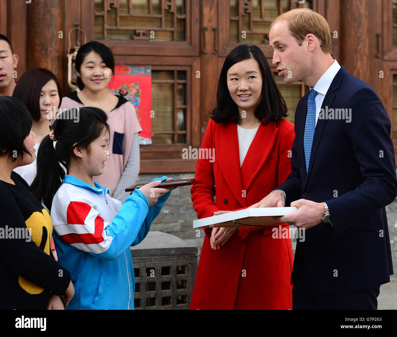 The Duke of Cambridge during a visit to the Shijia Hutong Museum in ...
