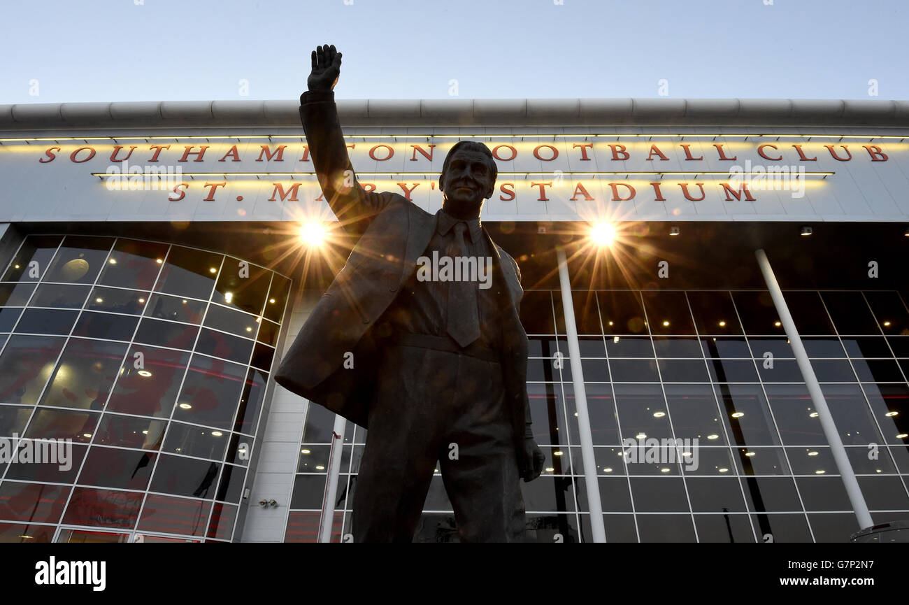 A general view of the Ted Bates statue outside of St Mary's Stadium ...